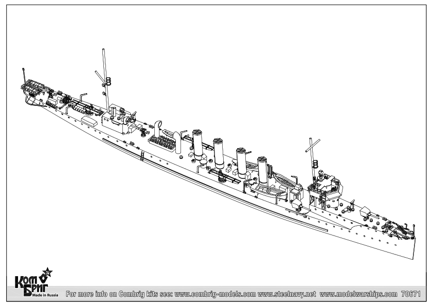 70671 - USS Henley (DD-39) Paulding-class Destroyer, 1912-1934, 1/700